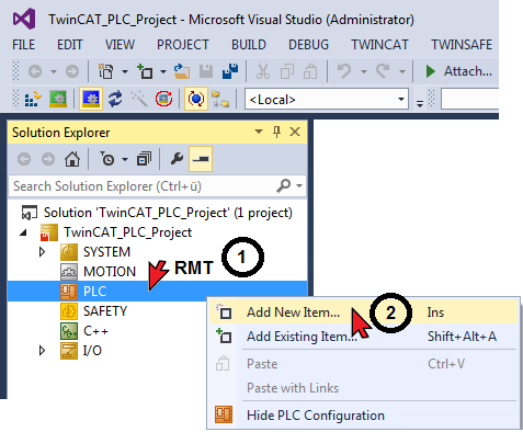 TwinCAT 3 project with CODESYS PLC