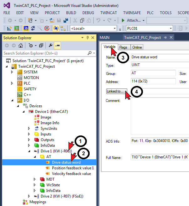 TwinCAT 3 project with CODESYS PLC